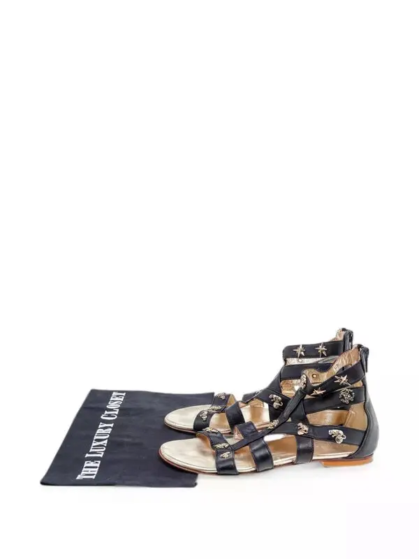 Roberto Cavalli Embellished Calf Leather Sandals