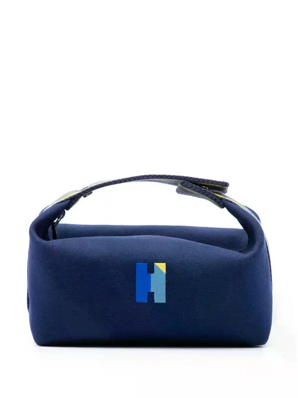Hermès 2023-2026 Small Toile Bride A Brac H Pavillon Case Vanity Bag - Blue
