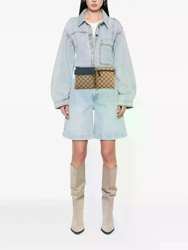 Gucci 2000-2015 Gg Canvas Web Double Pocket Belt Bag