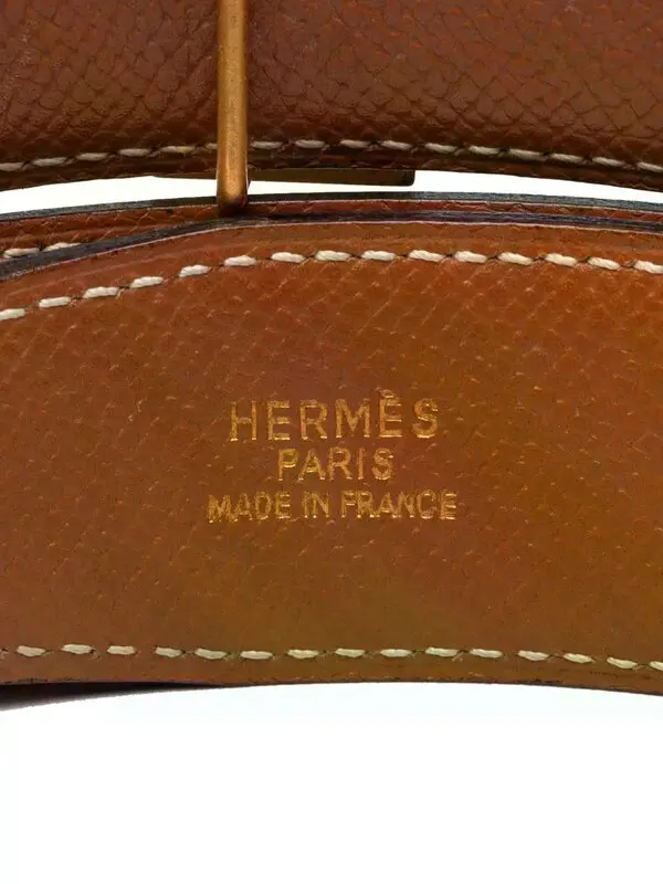 Hermès 1998 Box Calf And Courchevel Constance H Reversible Belt