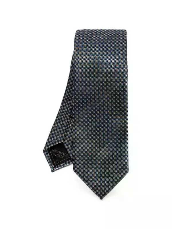 Brioni Geometric-pattern Tie - Blue