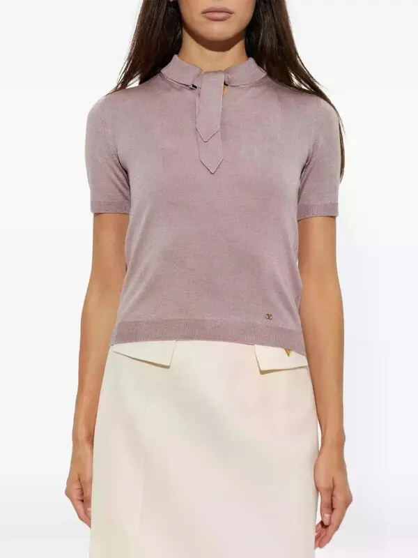 Valentino Garavani Vlogo Tie Neck Short Sleeve T-shirt