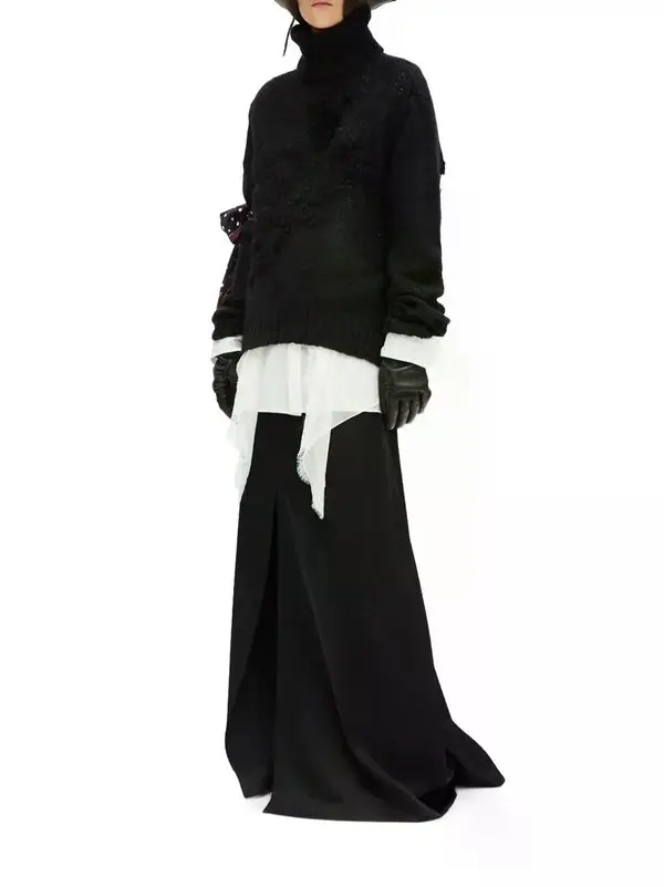 ANN DEMEULEMEESTER Lace-trimmed Gathered Shirt - White