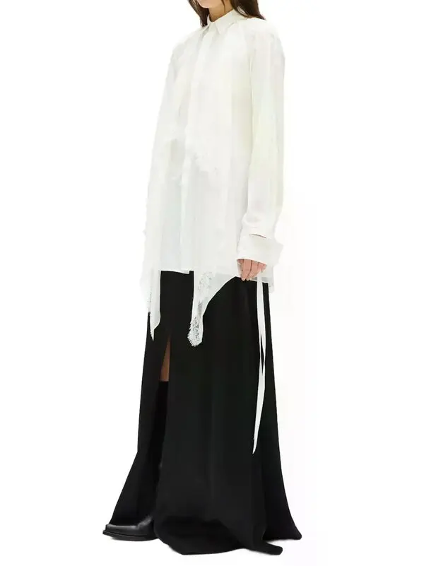 ANN DEMEULEMEESTER Lace-trimmed Gathered Shirt