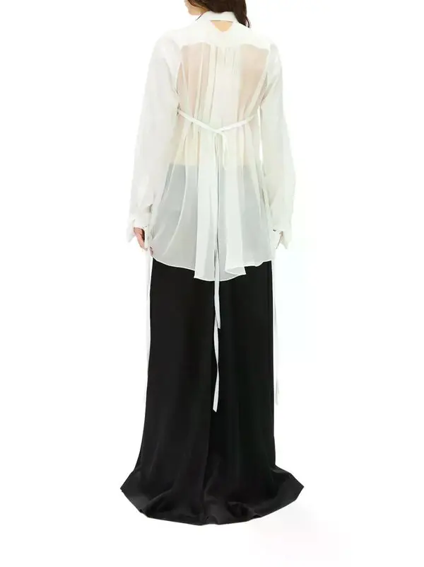 ANN DEMEULEMEESTER Lace-trimmed Gathered Shirt