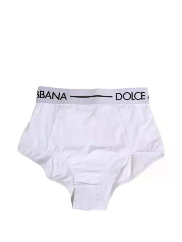 Dolce & Gabbana Logo-waistband High-waisted Briefs - White