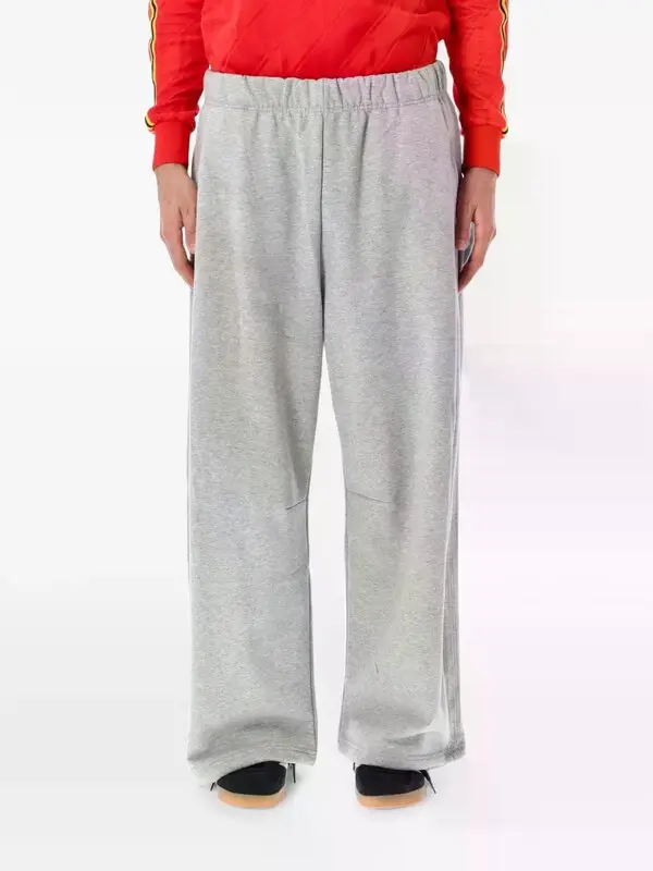 Adidas Logo-embroidered Wide-leg Track Pants - Grey