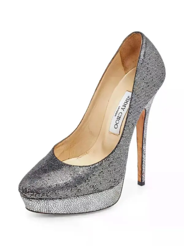 JIMMY CHOO Eros Glitter Platform Pumps