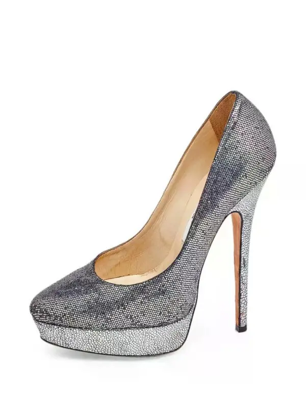 JIMMY CHOO Glitter Platform Pumps - Grey