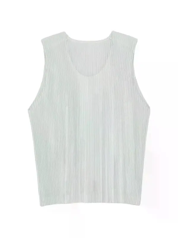 Issey Miyake Pleated Sleeveless Top - Grey