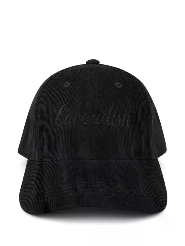 CAVENDISH Logo Embroidered Corduroy Baseball Cap - Black