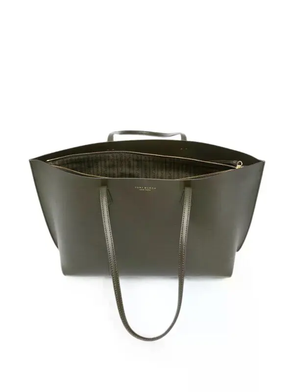 Tory Burch Large Pebbled Leather Tote Bag - Green