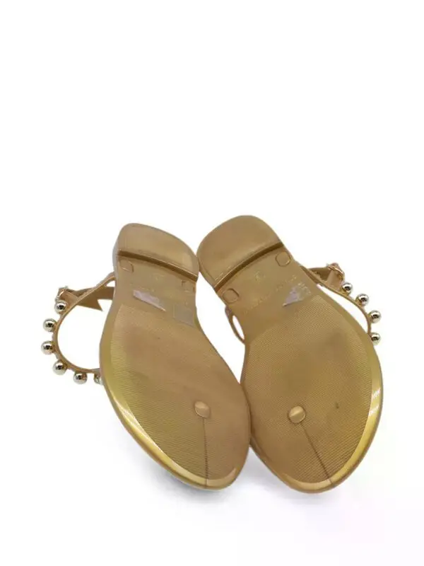 STUART WEITZMAN Embellished Faux-pearl Flat Sandals