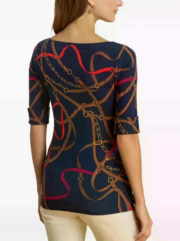 Ralph Lauren Belt-print Cuffed-sleeve T-shirt