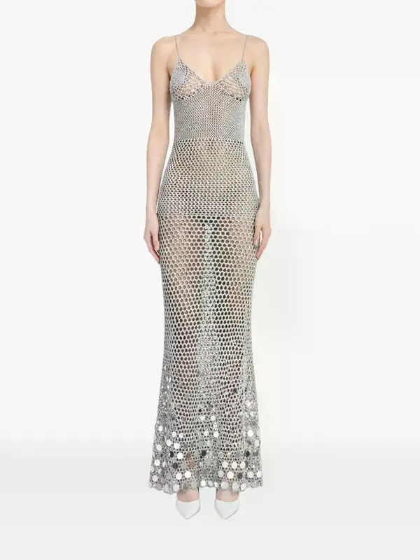 Casablanca Crochet Sequin-embellished Dress