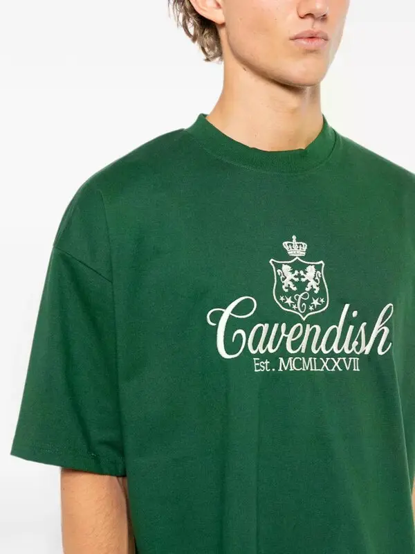CAVENDISH Logo-embroidered T-shirt