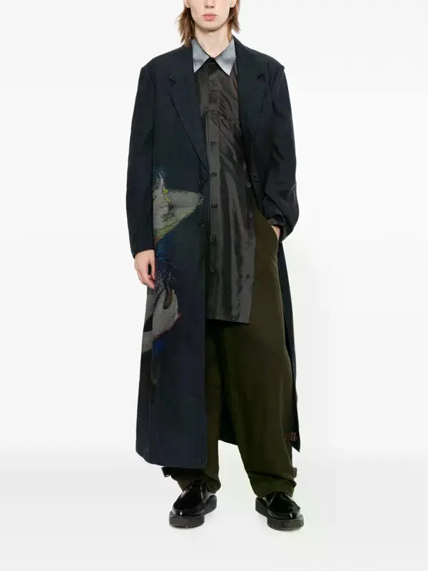 Yohji Yamamoto Serge Hem Belted Trousers