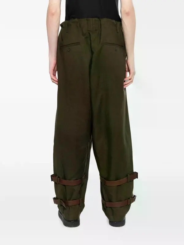 Yohji Yamamoto Serge Hem Belted Trousers