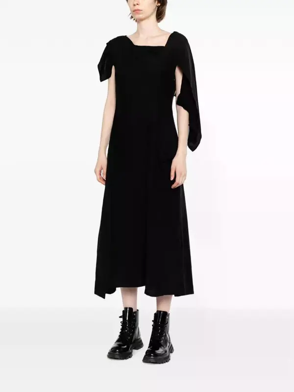 Yohji Yamamoto Asymmetric Draped Midi Dress