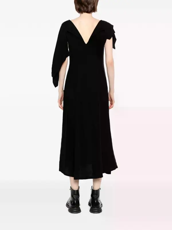 Yohji Yamamoto Asymmetric Draped Midi Dress