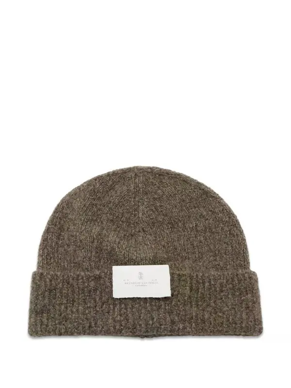 Brunello Cucinelli Ribbed Knit Beanie Hat - Brown