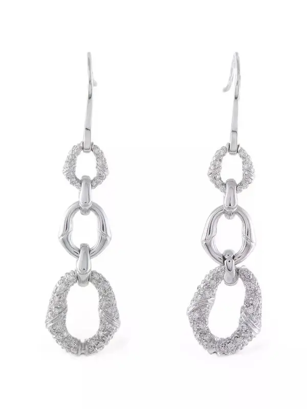 Gucci Bamboo Diamond Drop Earrings - Silver