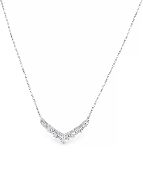 LB EXCLUSIVE V-pendant Diamond Necklace - Silver