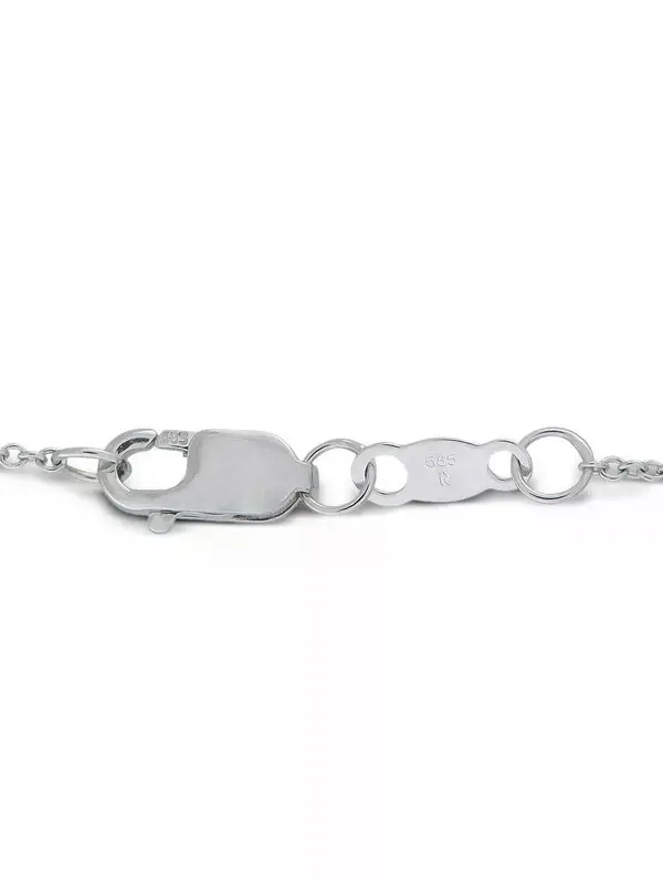 LB EXCLUSIVE 14k White Gold V-pendant Diamond Necklace