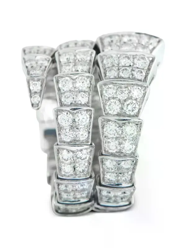BVLGARI Serpenti Diamond Ring In 18k White Gold