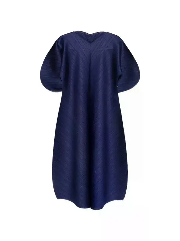 Issey Miyake Coast Pleated Midi Dress - Blue