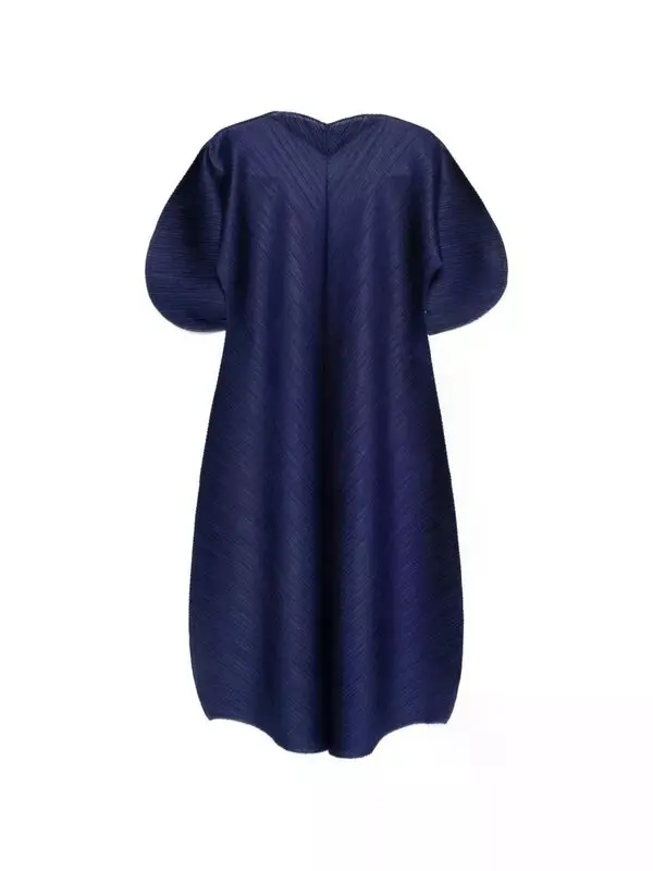 Issey Miyake V-neck Lantern Sleeve Dress