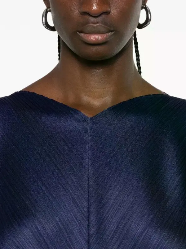 Issey Miyake V-neck Lantern Sleeve Dress