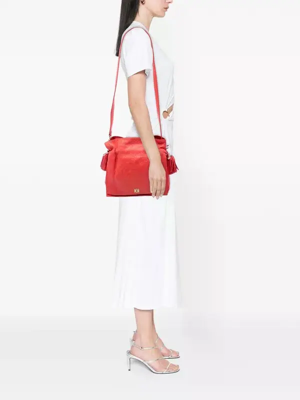 Loewe 2014 Embossed Leather Flamenco Tassel Crossbody Bag