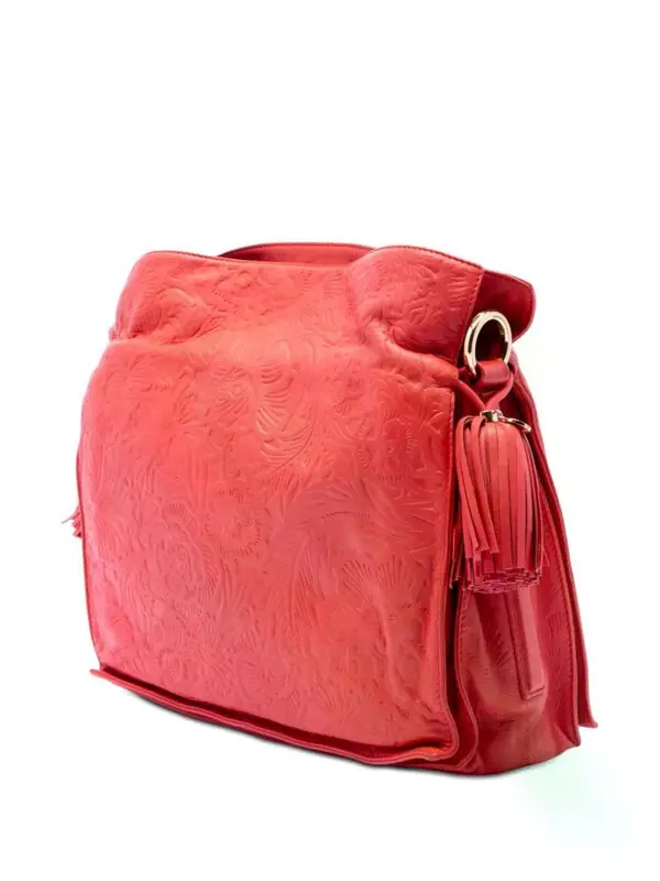 Loewe 2014 Embossed Leather Flamenco Tassel Crossbody Bag