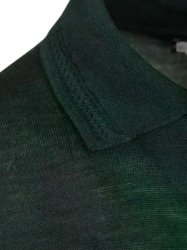 Etro Fuji Long-sleeve Knitted Polo Sweater - Green