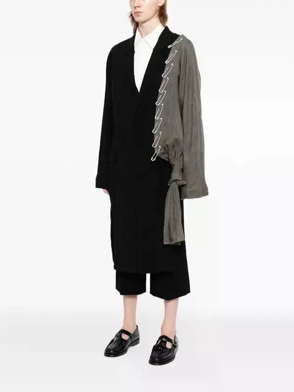 Yohji Yamamoto Switching Safety-pin Panelled Coat