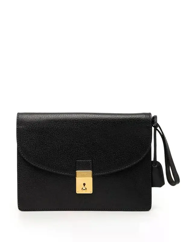 Gucci 20th Century Calfskin Padlock Wristlet Clutch Bag