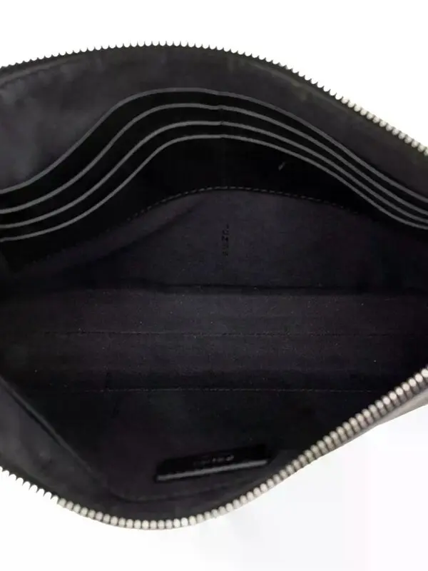 Fendi 2010-2026 Zucca Coated Canvas Diagonal Front Zip Clutch Bag