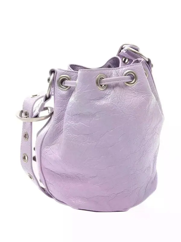 Balenciaga Lambskin Le Cagole Xs Bucket Bag - Purple