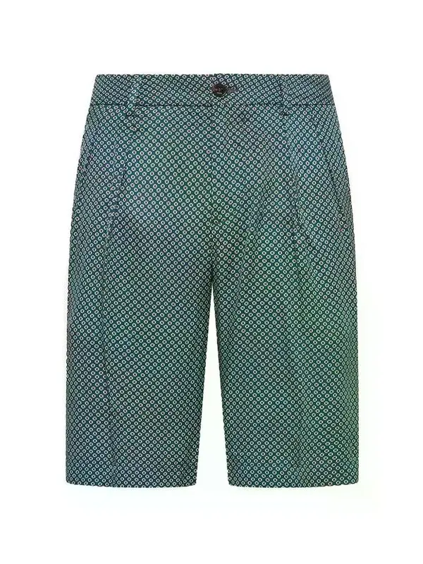 CRUNA Clichy Geometric-print Pleated Shorts