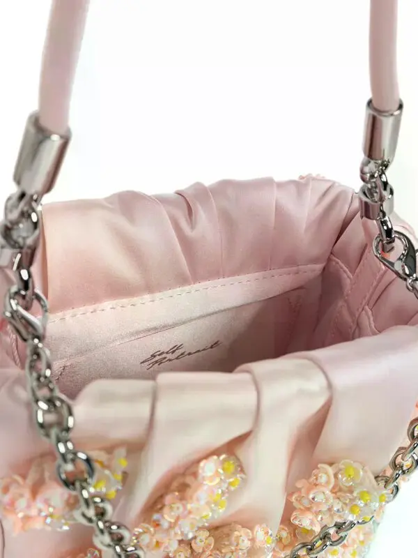 SELF-PORTRAIT Floral-appliqué Ruched Tote Bag