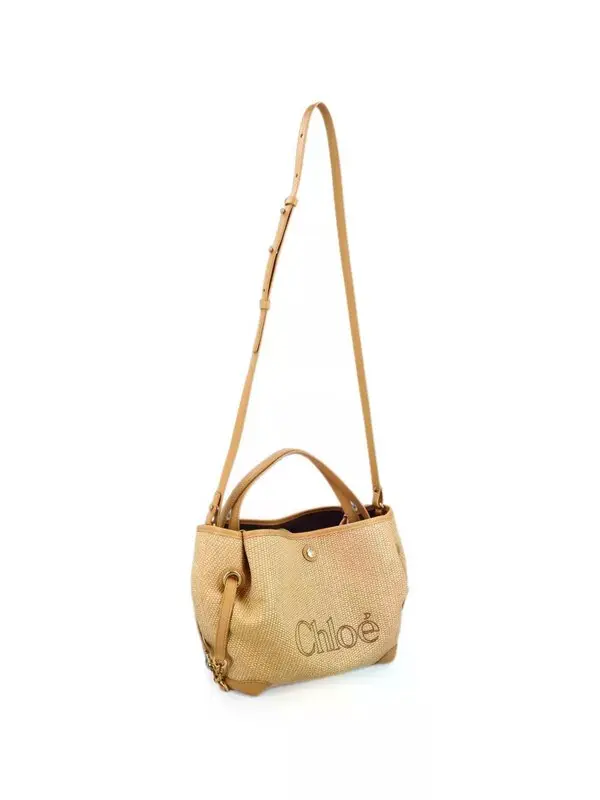 Chloé Small Clover Logo-embroidered Leather-trim Shoulder Bag