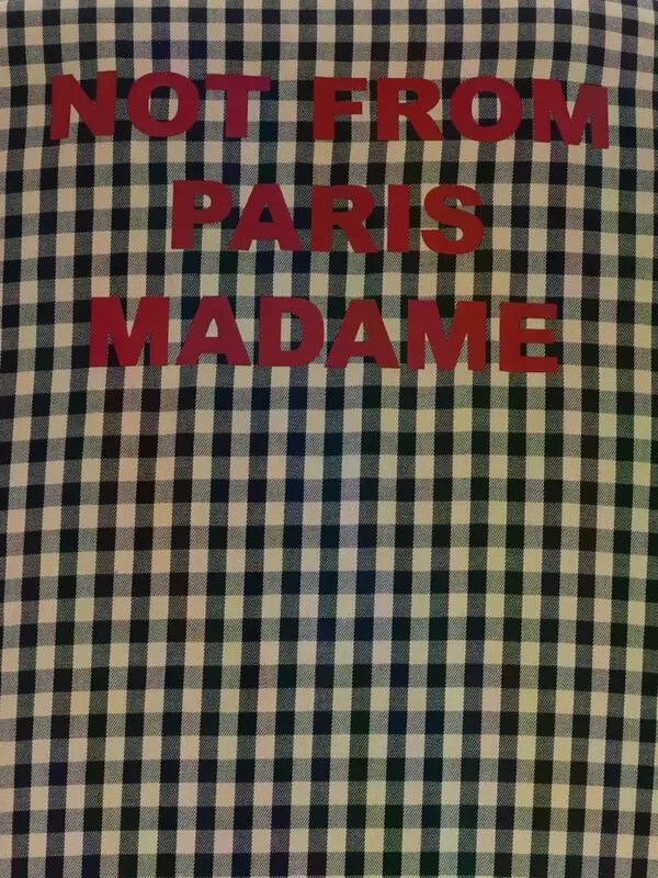 Drole De Monsieur Check Slogan-print Overshirt