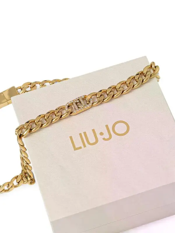 Liu Jo Crystal-embellished Curb-link Necklace - Gold