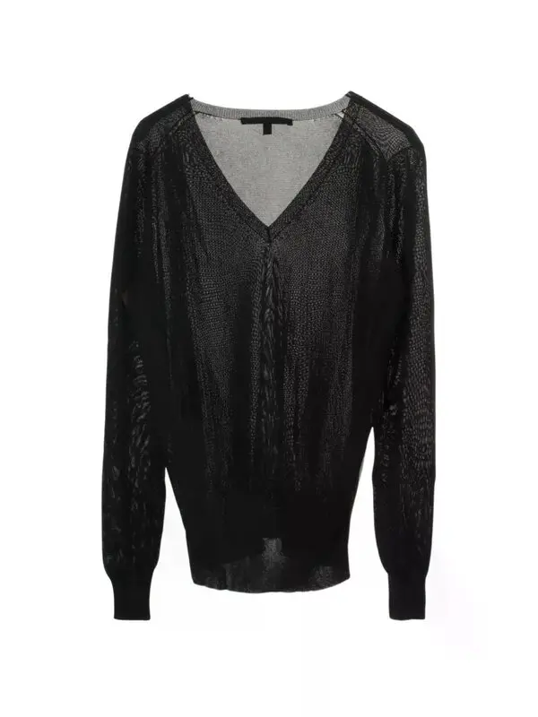 Gucci V-neck Long-sleeve Sweater With Interlocking G Detail