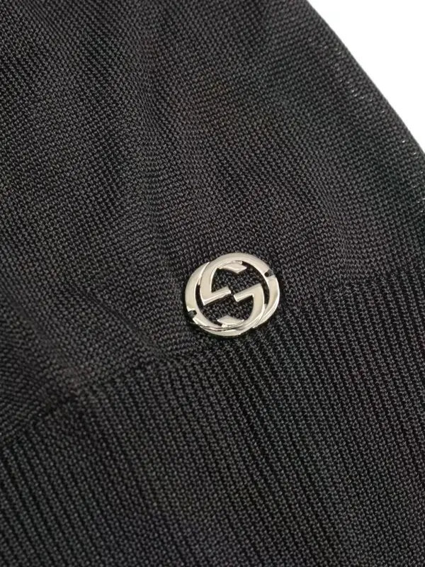 Gucci V-neck Long-sleeve Sweater With Interlocking G Detail