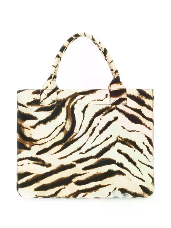 GANNI Xxl Tiger-print Logo-embroidered Tote Bag