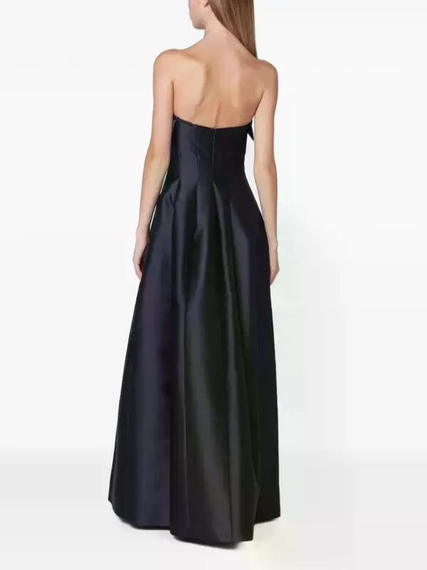 Alberta Ferretti Strapless Pleated Maxi Dress