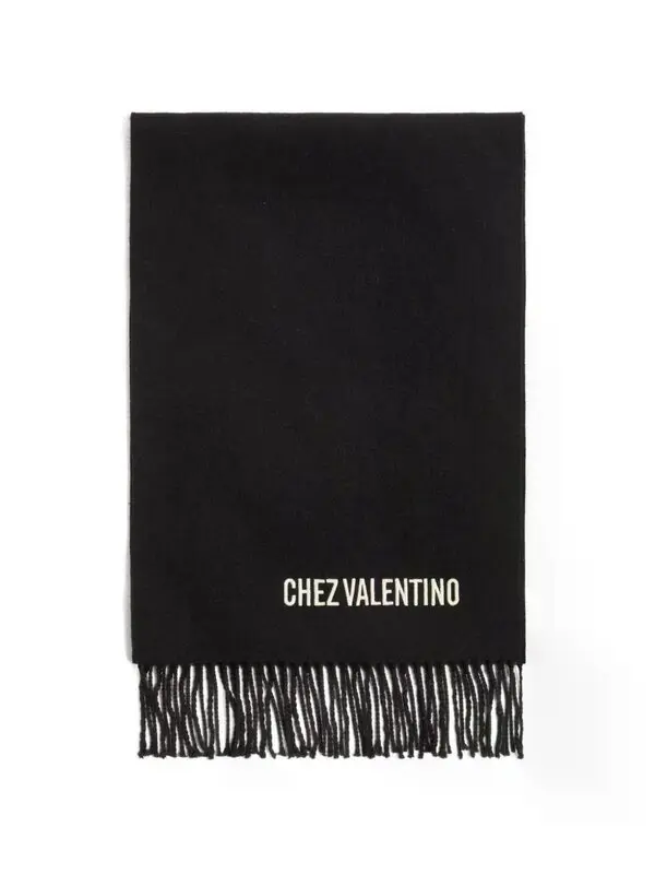 Valentino Garavani Wool Scarf With Vlogo Embroidery