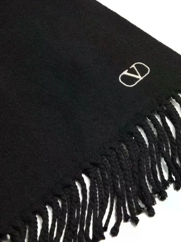 Valentino Garavani Wool Scarf With Vlogo Embroidery